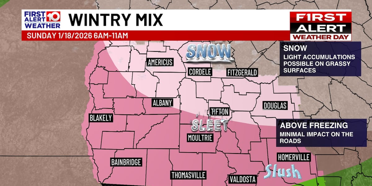 Wintry Mix Possible Sunday Morning Across South Georgia - SSBCrack News