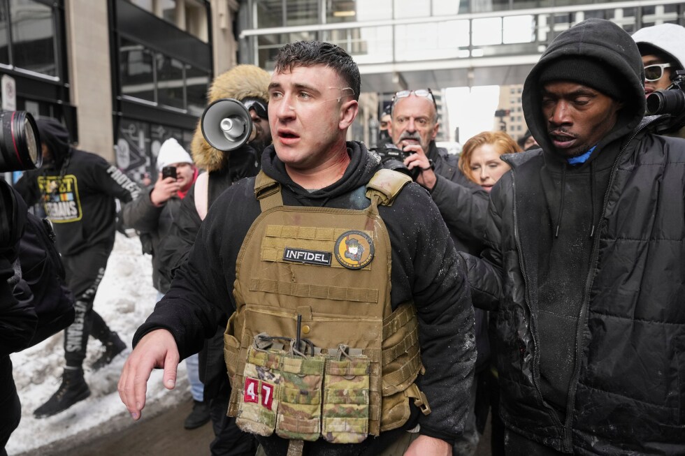 Counterprotester Throws Device During Heated Protest Against Anti-Islam ...